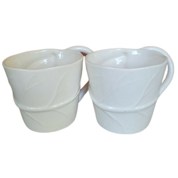 Starbucks | Kitchen | Starbucks Coffee Mugs 2 Wrapped Leaf Vein Relief ...
